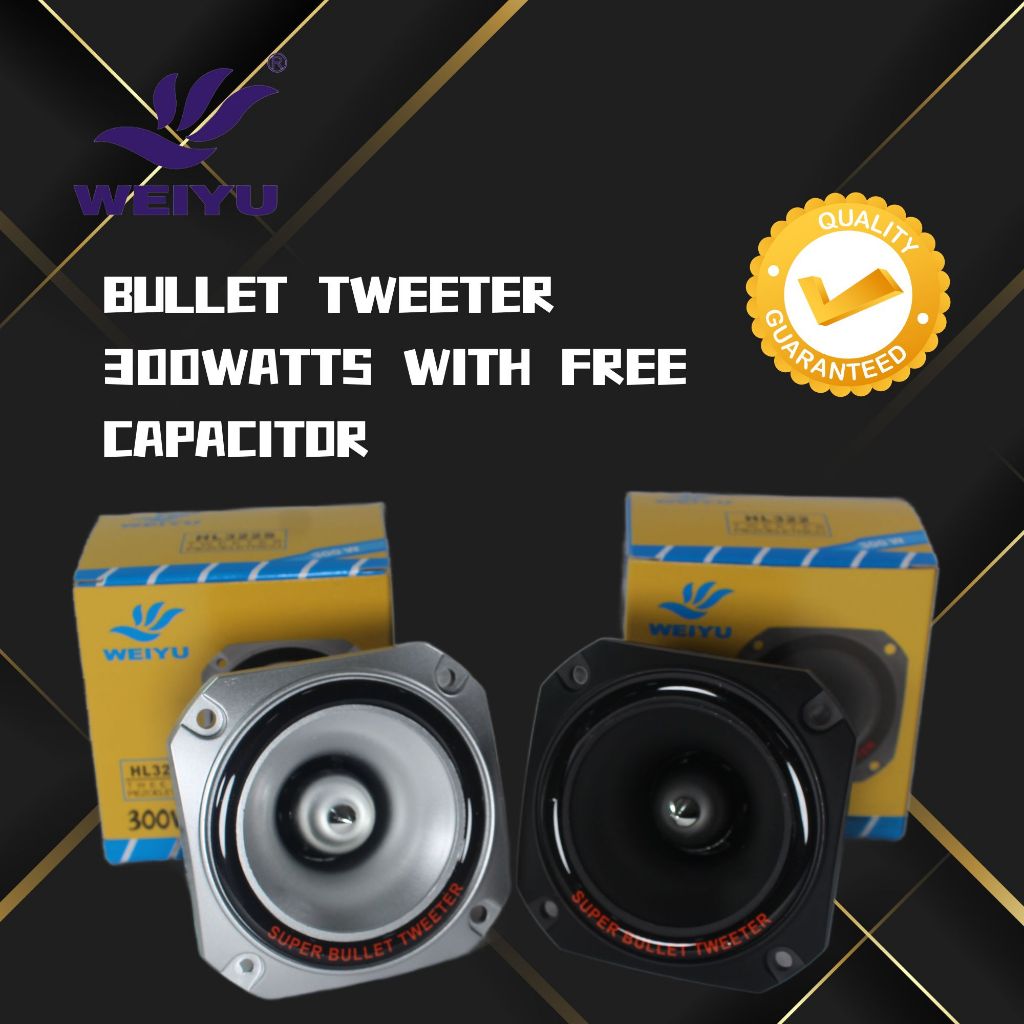 WEIYU BULLET TYPE TWEETER 300watts HL-322/HL-322s with free Capacitor ...