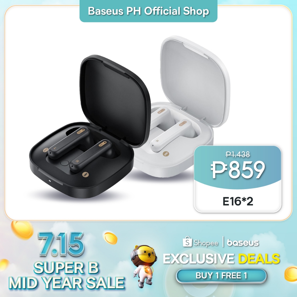 Baseus E16 True Wireless Earbuds TWS Bluetooth 5.3 with IPX4 Waterproof ...