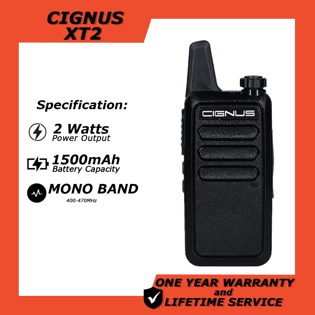 Cignus XT2 UHF two way radio walkie talkie radio FREE EARPIECE | Shopee ...