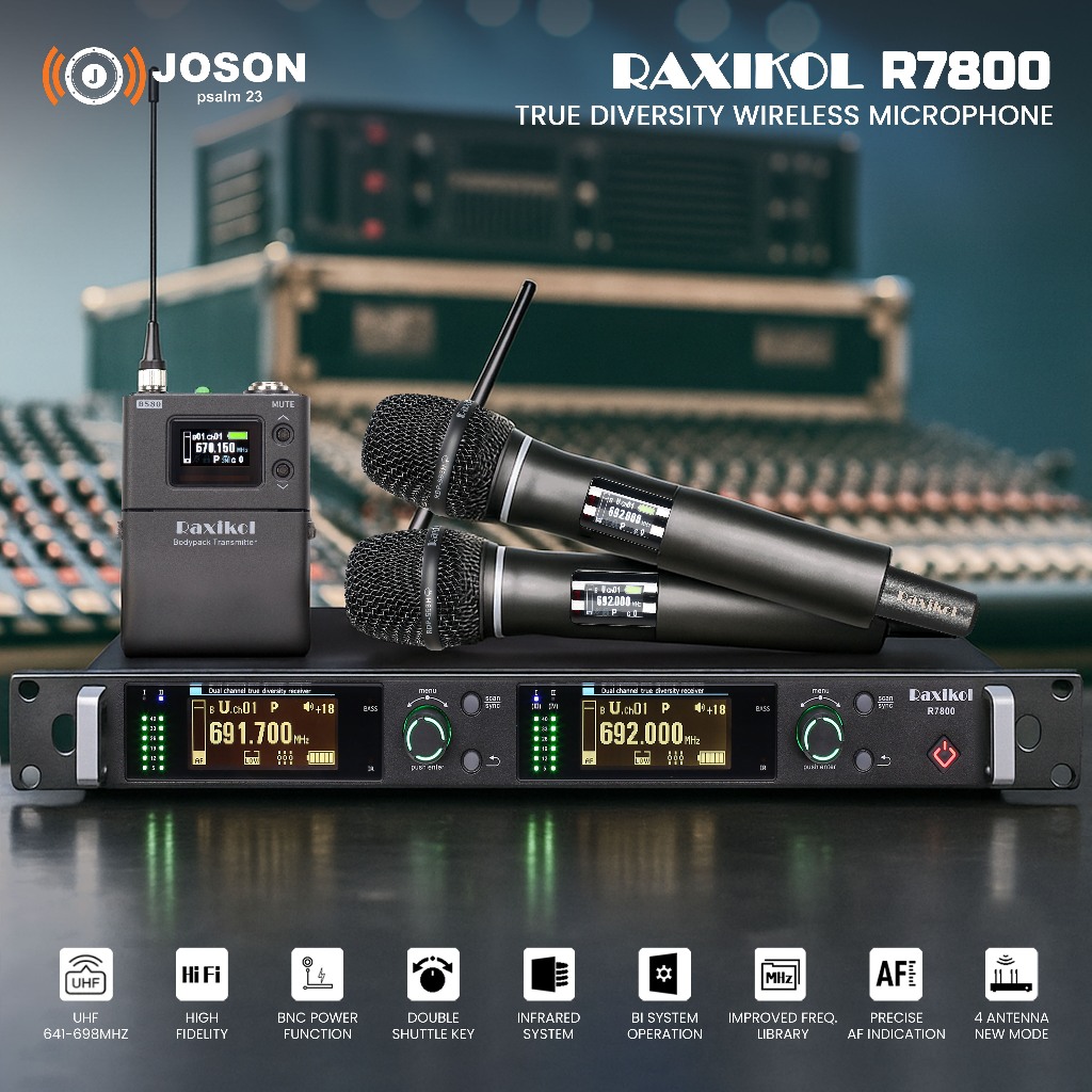Joson [Raxikol] R7800 True Diversity Wireless Microphone System ...