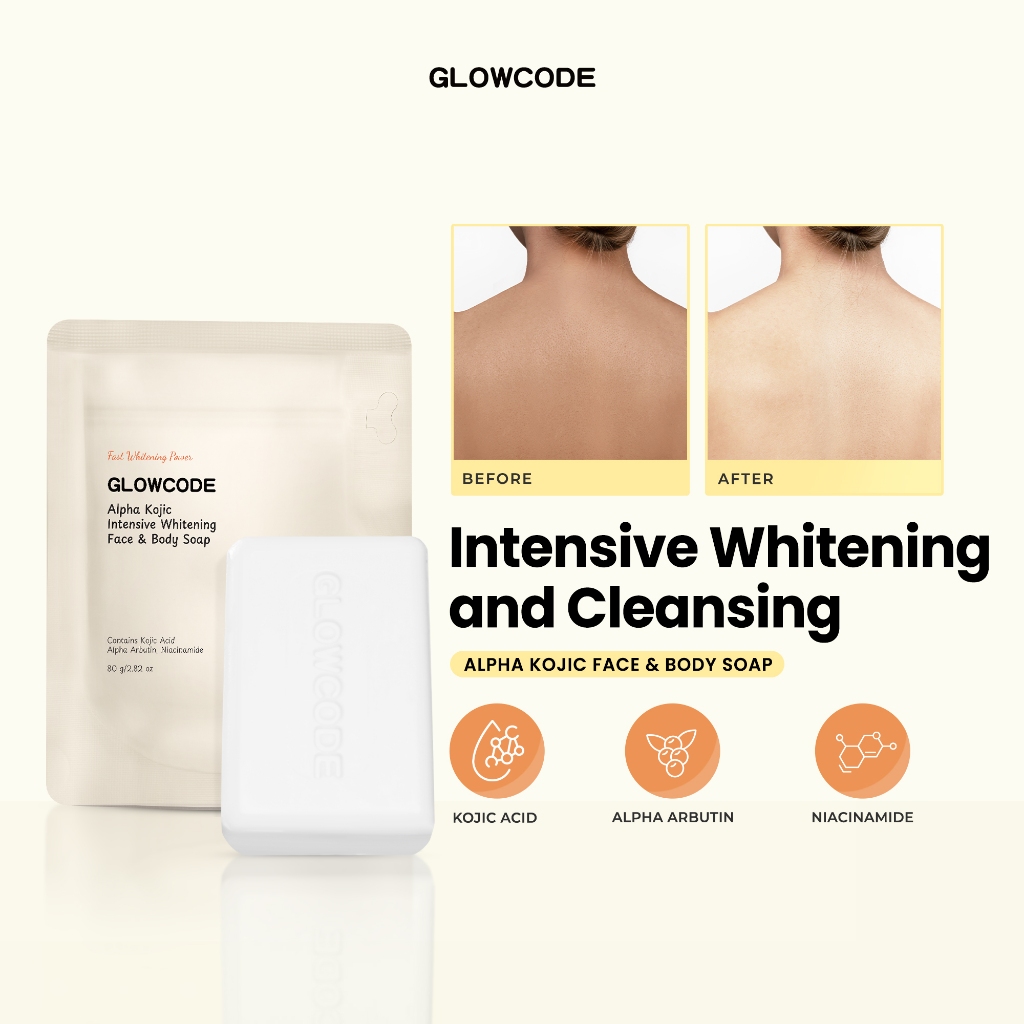 Glowcode Alpha Kojic Intensive Whitening Face & Body Soap - Brightening ...