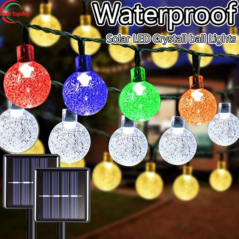 Solar Christmas lights Crystal ball 5M 7M 12M Outdoor Waterproof ...