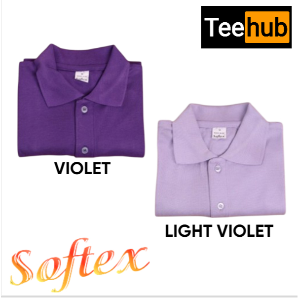 SOFTEX PLAIN POLO SHIRT UNISEX SOFTEX VIOLET/LIGHT VIOLET FOR MEN AND ...
