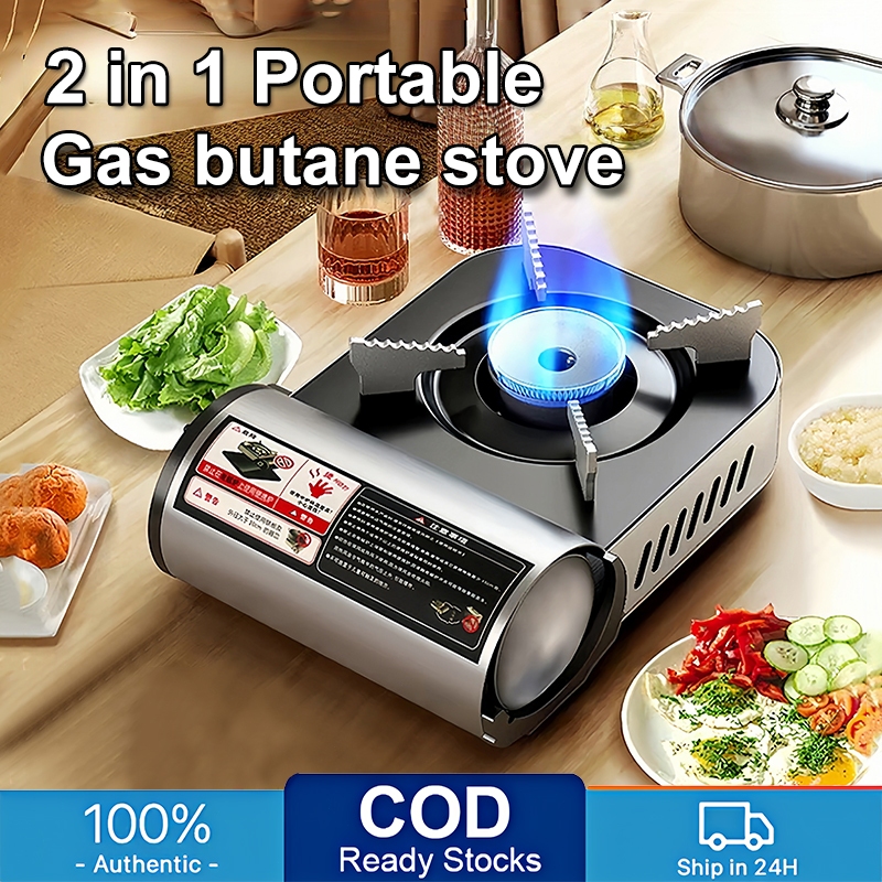 【COD】2 in 1 Portable Gas Butane Gas Stove Hobs outdoor Camping Stove ...