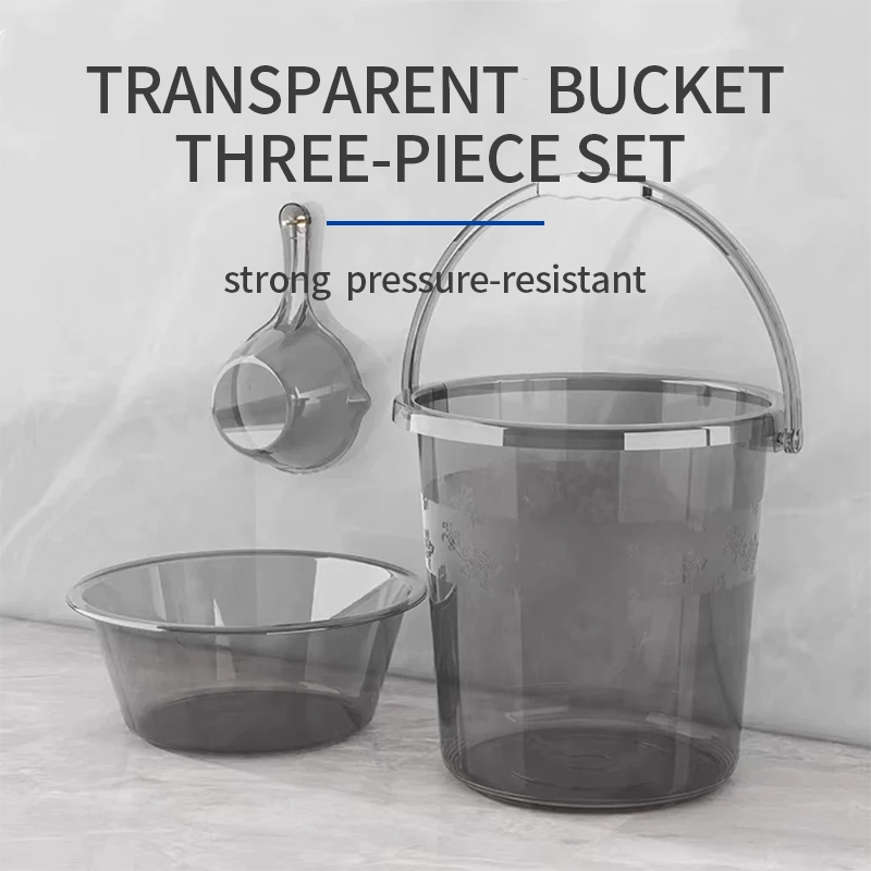 Multifunctional transparent water bucket set Ins-style plastic bucket ...