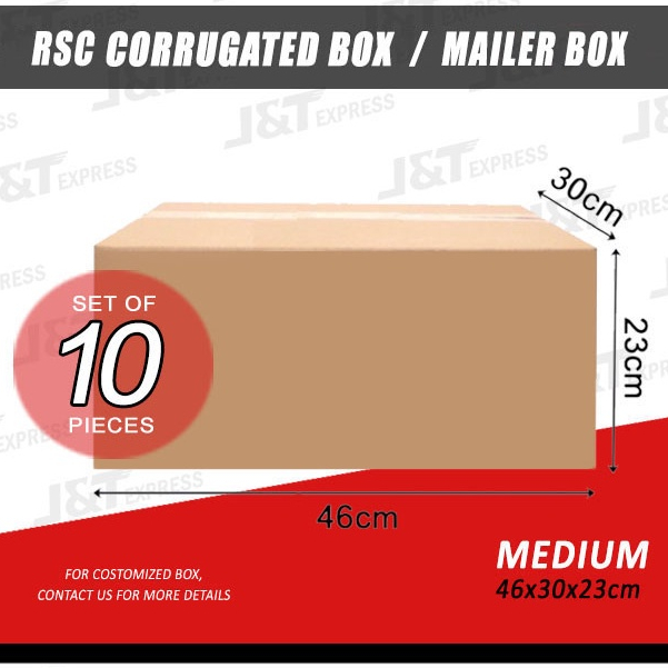 MEDIUM 10pcs Corrugated RSC Package Shipping Box | Shopee Philippines