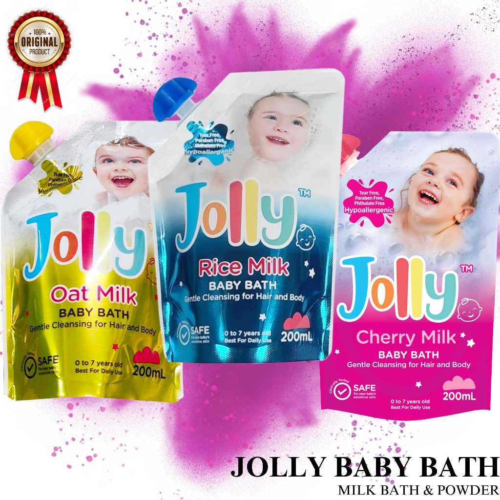 Jolly Baby Bath Rice Milk Oath Milk and Cherry Milk Hair Body Baby Bath ...