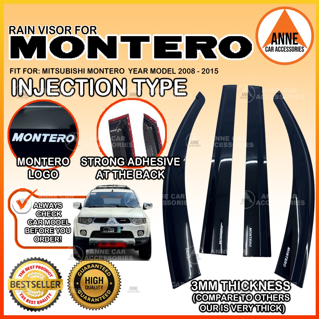 Window Rain Gutter Door Guard Visor Mitsubishi Montero Sport 2008 ...