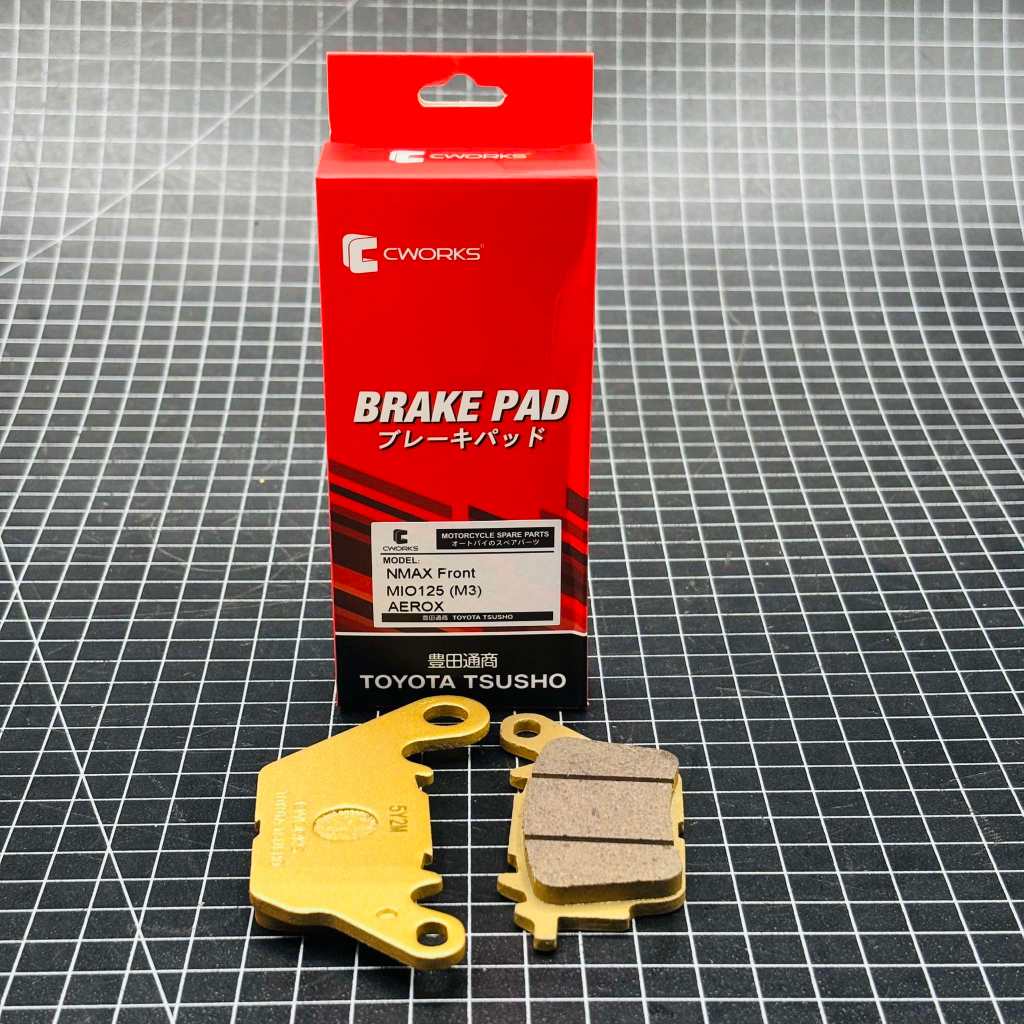 CWORKS TOYOTA TSUSHO BRAKE PAD SER FOR YAMAHA NMAX FRONT MIOi125/M3 ...
