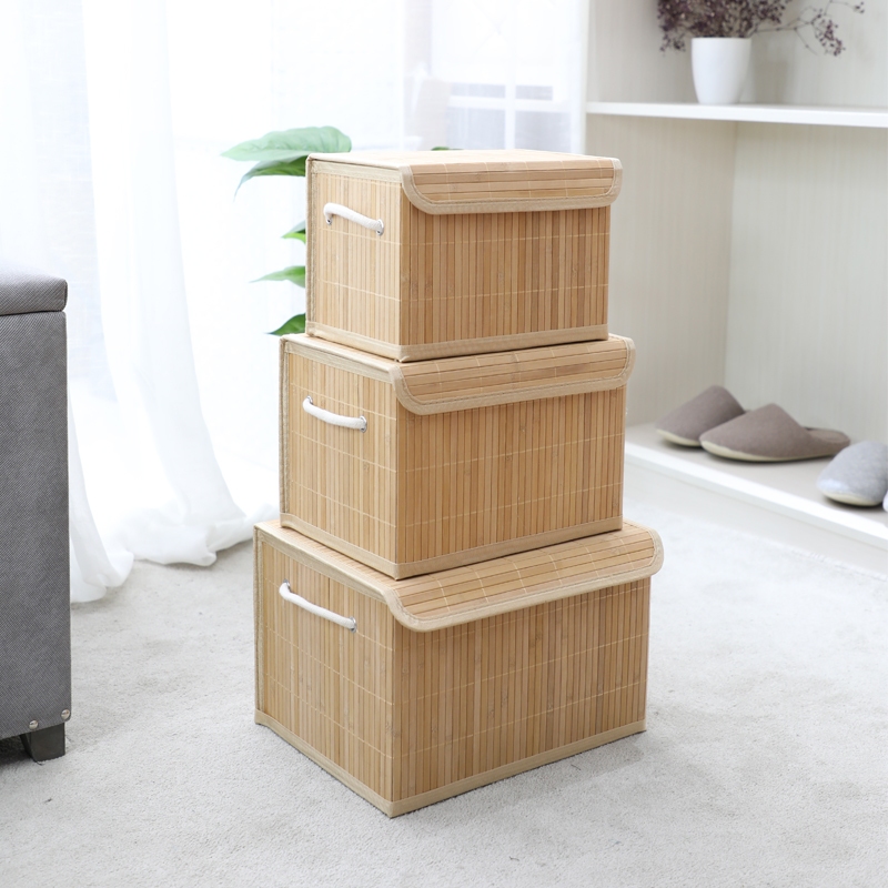 CASSIE Bamboo Organizer Picnic Basket Storage Box Toy Storage Clothes ...