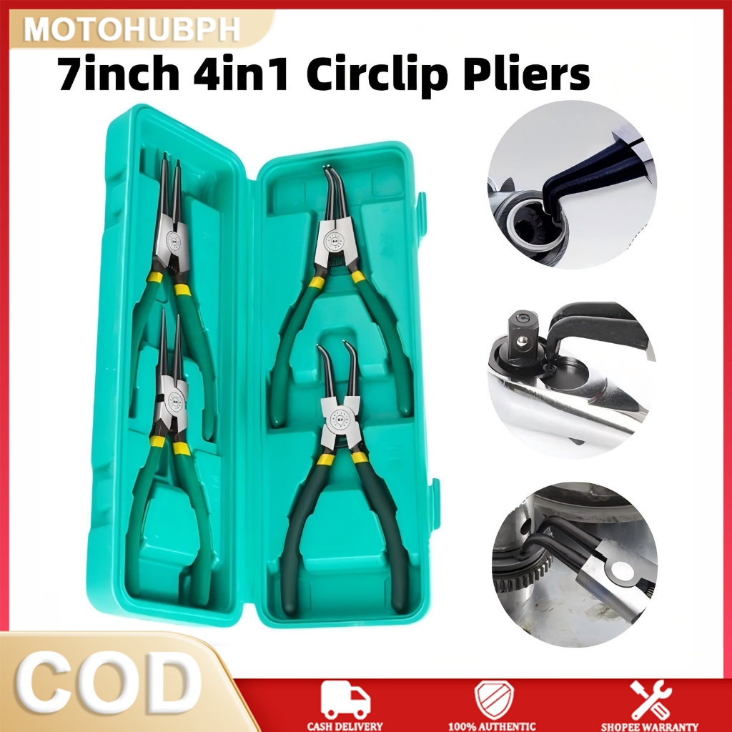 (COD) 7" Carbon Steel Snap Ring Pliers - Internal/External Circlip Tool ...