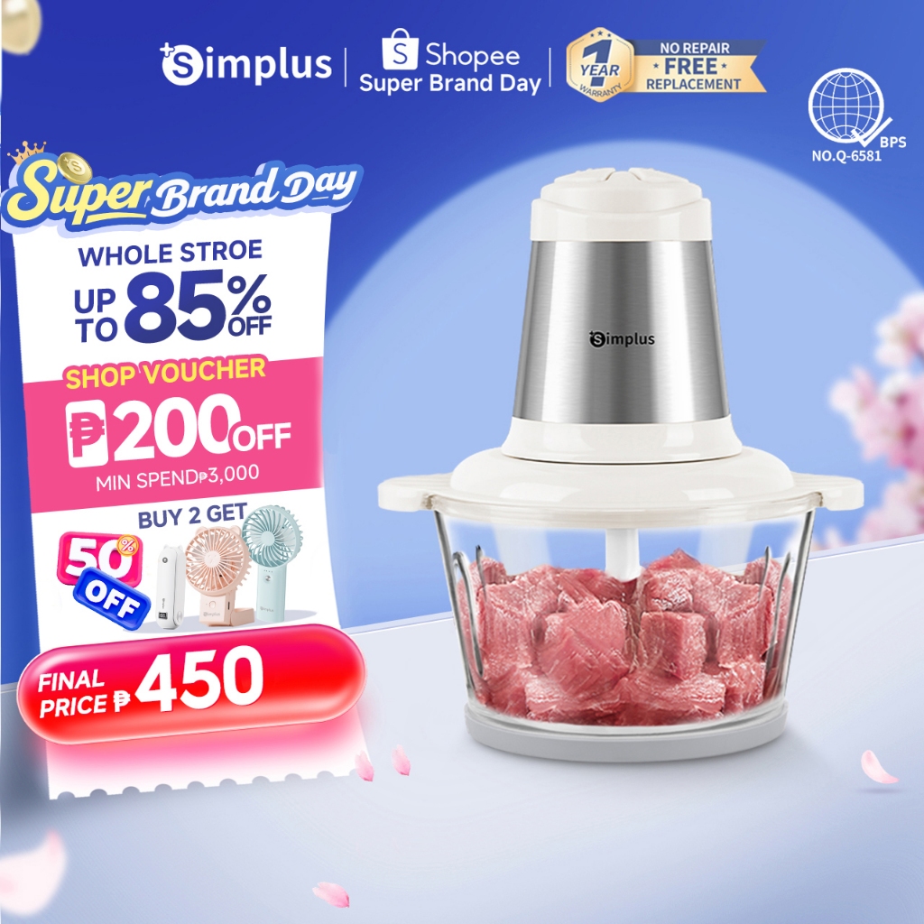 Simplus Electric Meat Grinder Stainless Steel Chopper and Blender ...