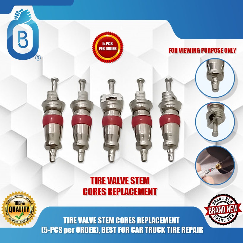 TIRE VALVE STEM CORES REPLACEMENT (5-PCS per ORDER), BEST FOR CAR TRUCK ...