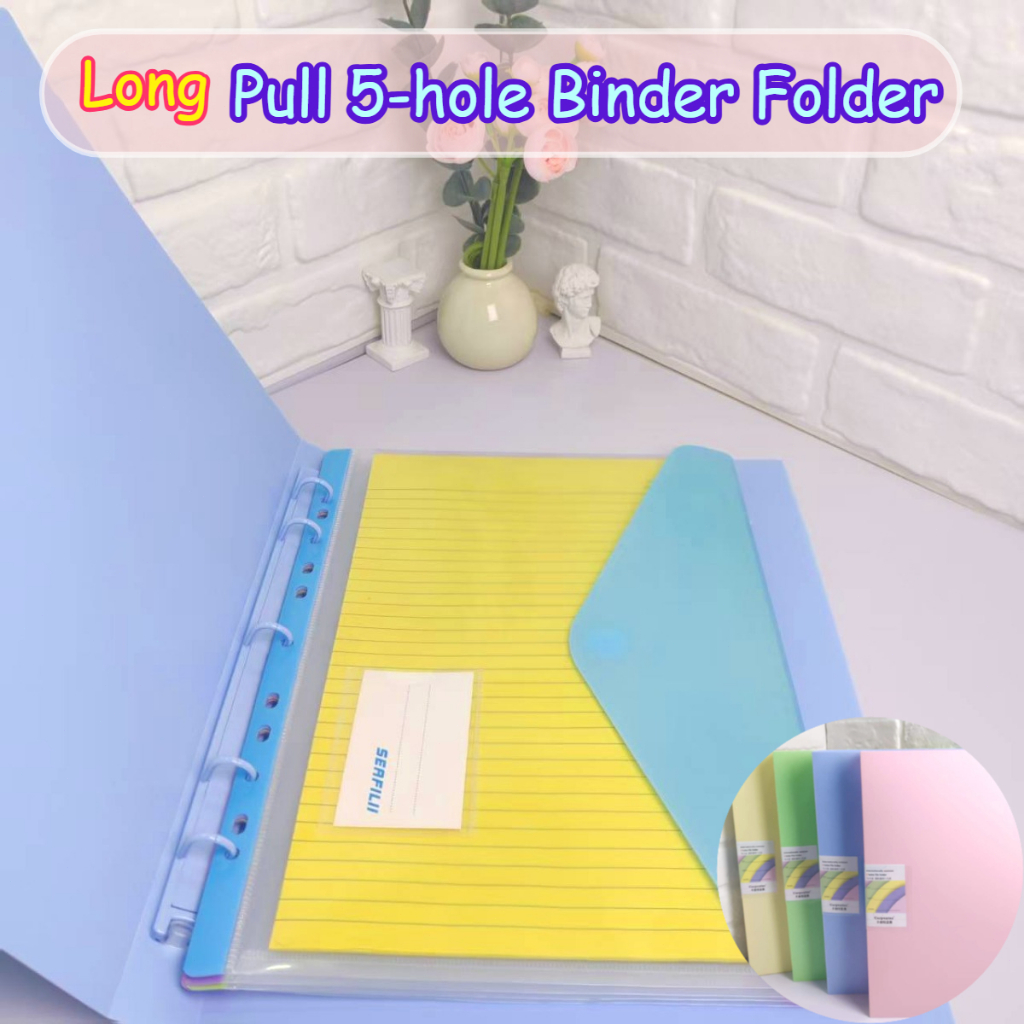 5-hole Binder Folder 5-Ring Binder File Folder Paper Organizer Pull D ...