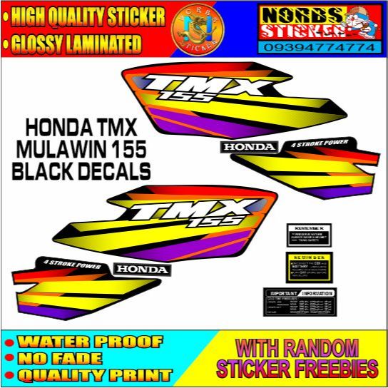 tmx mulawin black stock decals + reminder sticker with random freebies ...