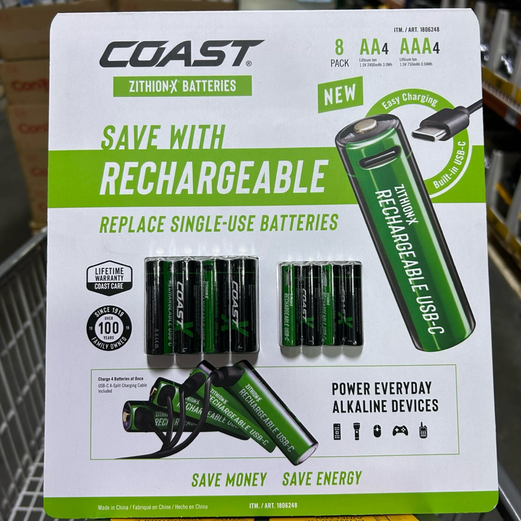 AA AAA rechargeable battery Coast Zithromax X double A triple A ...