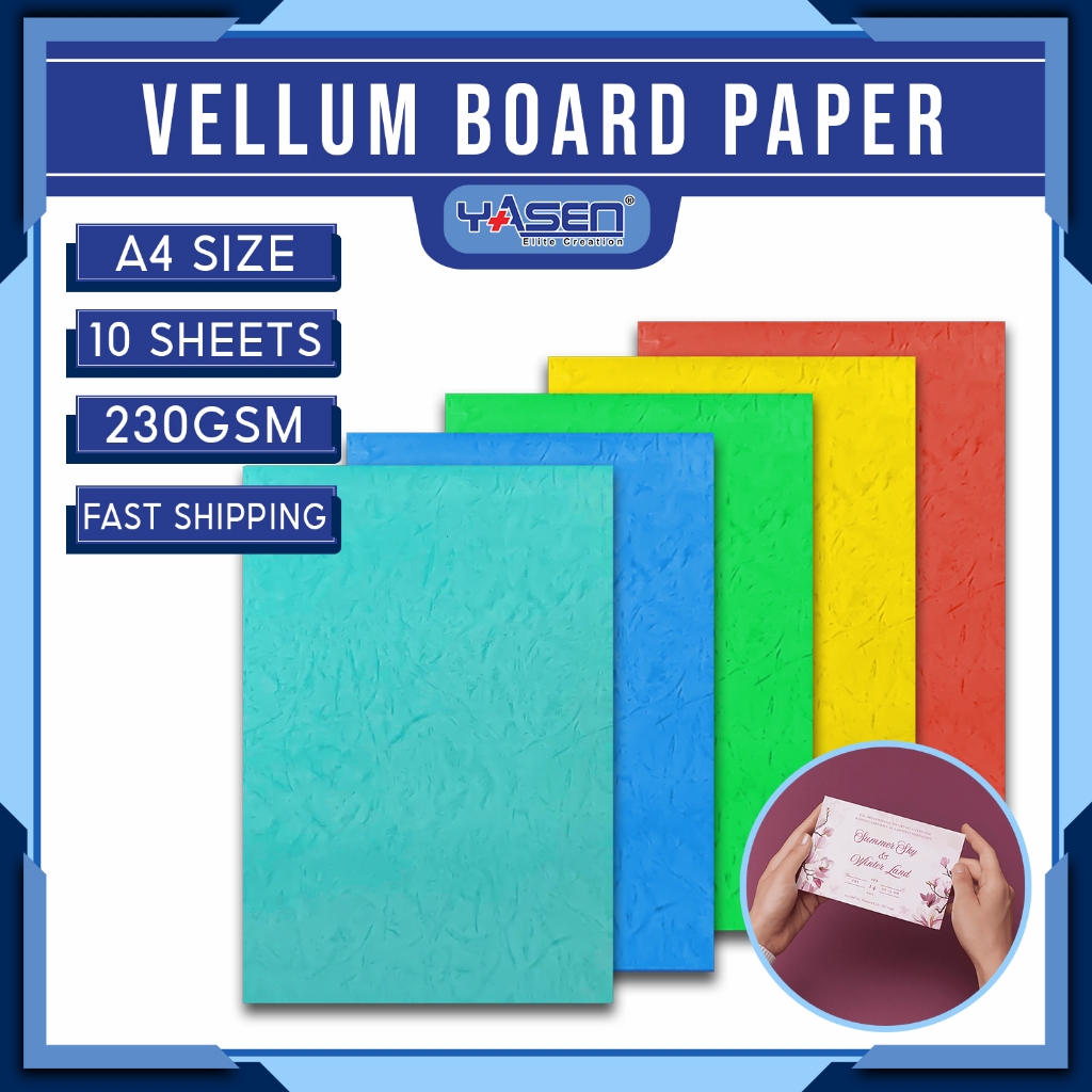 Yasen Morocco Specialty Board Paper White / Colored 230gsm Short | A4 ...