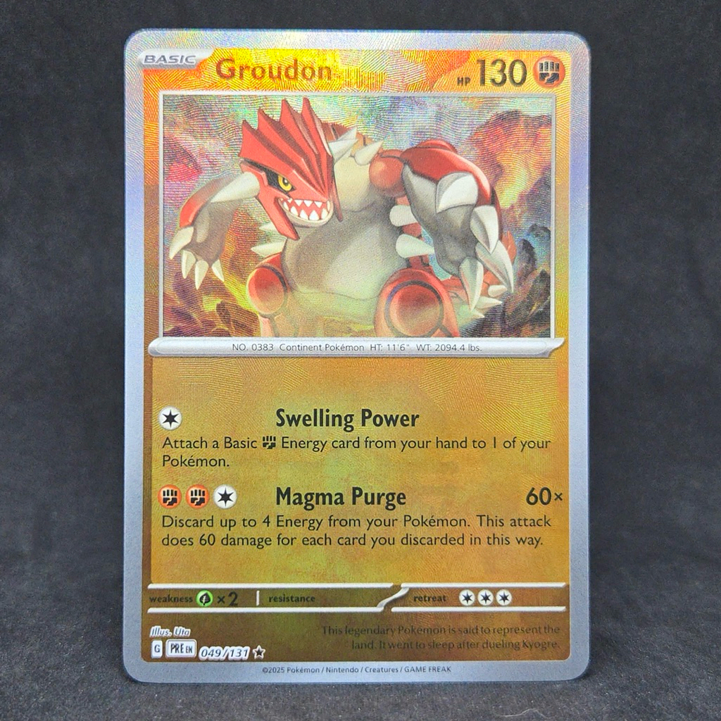 Pokemon TCG Groudon Rare Reverse Pokeball Holo 049/131 2025 Scarlet ...