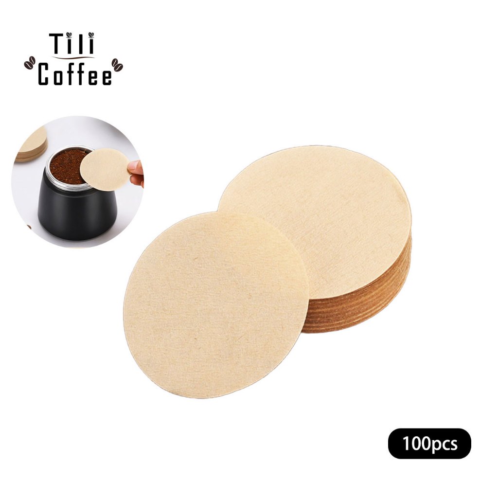 Moka Pot Filter Paper 100pcs No Bleach Coffee Filter Paper Round Coffee ...