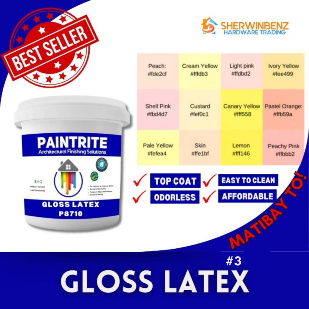 Paintrite Gloss Latex Paints // 4L Color Palette #3 | Shopee Philippines