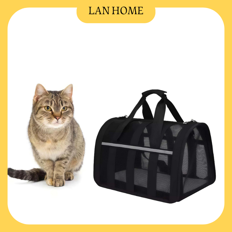 Large Pet Carrier Cat Bag Puppy Carrying Mesh Outdoor Use Mesh ...