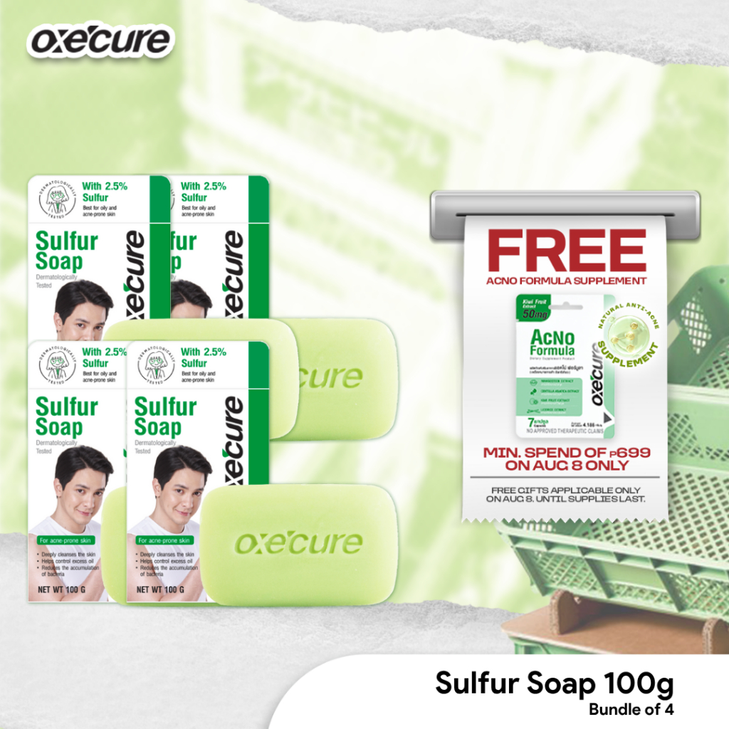 OXECURE Sulfur Soap 100g Bundle of 4 | Shopee Philippines