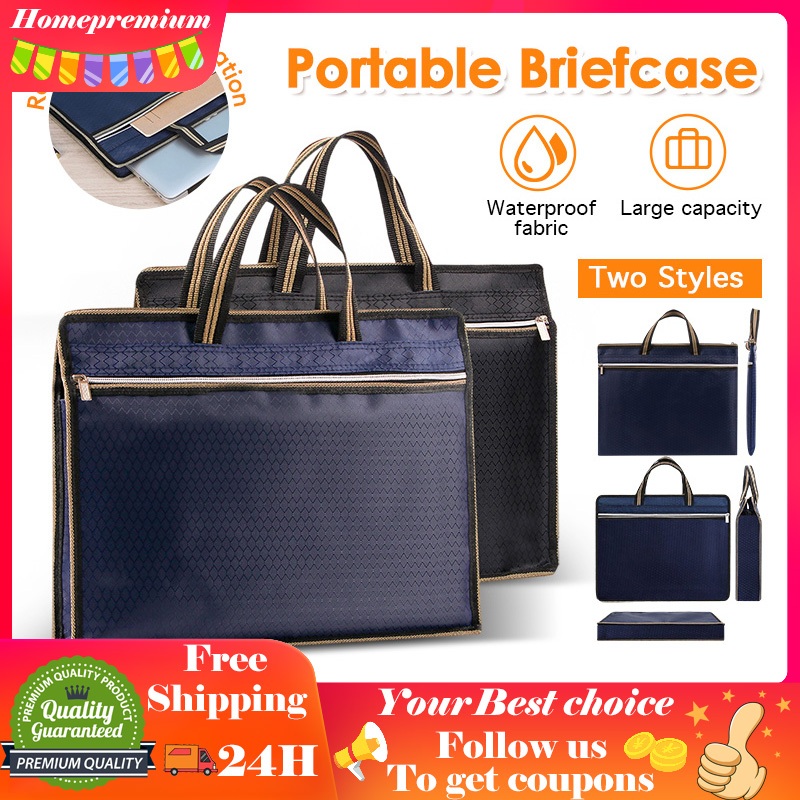 Large Capacity Briefcase Waterproof Folder Tote Bag Storage Handbag ...