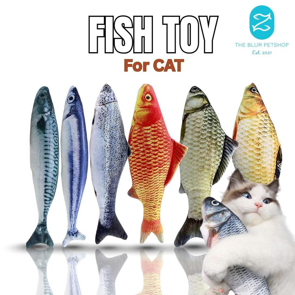 Fish Shaped Cat Toy Stuffed Plush Catnip Chew Bite Toy Cats Kittens ...