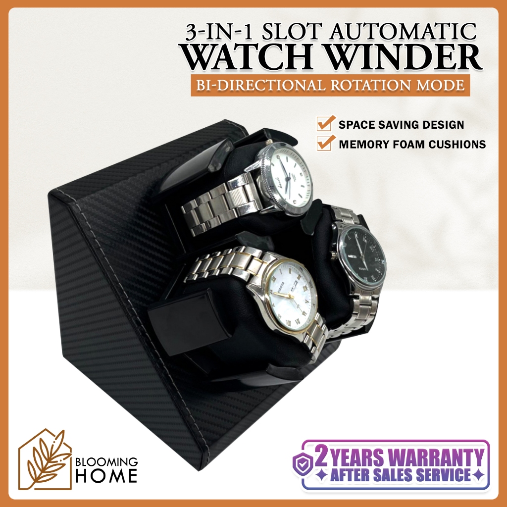 3-in-1 Automatic Watch Winder Bi-directional Rotation Watch Storage ...