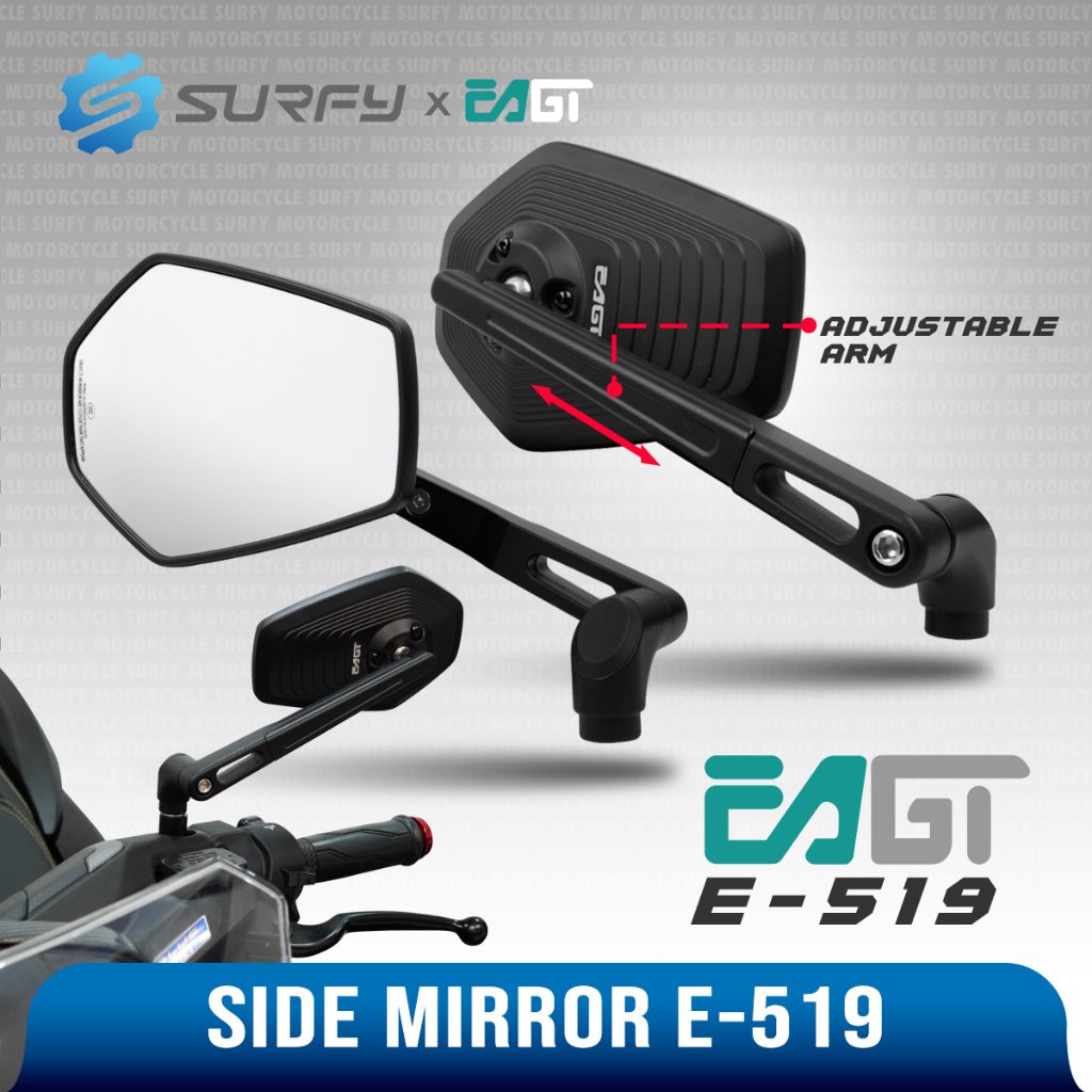EAGT Side Mirror E-519 ADV-Style Aluminum Fully Adjustable HD Clear ...