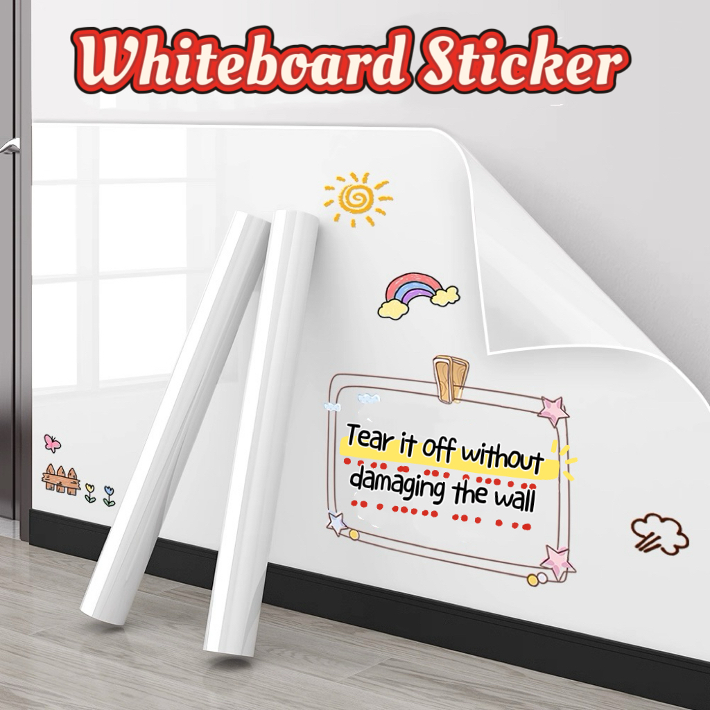 Soft Whiteboard & Blackboard Wall Sticker Seamless Marker Eraser ...