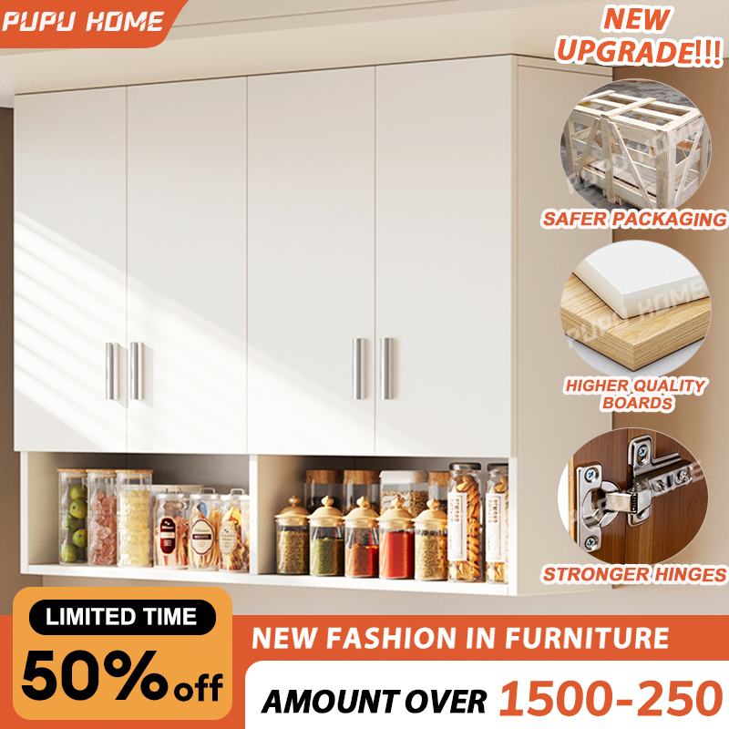 PUPU Hanging Cabinet Kitchen Cabinet Wooden Wall Cabinet Cupboard Storage Cabinet Wall Mounted ...