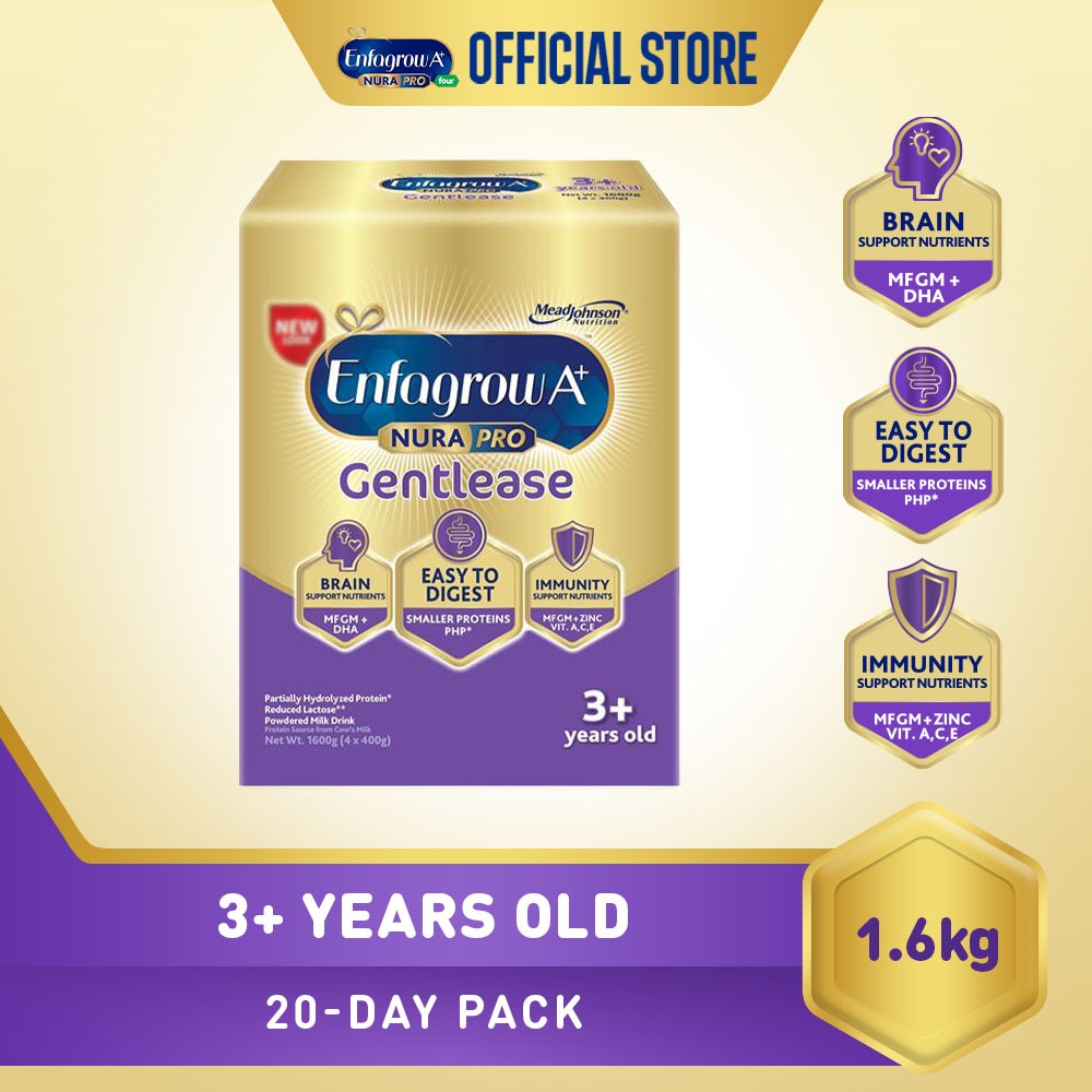 Enfagrow A+ Nurapro Gentlease 3+ 1.6kg Powdered Milk Drink for Kids ...