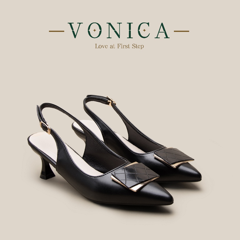 VONICA Black Pointed Heels Office Formal Shoes for Women | Shopee ...