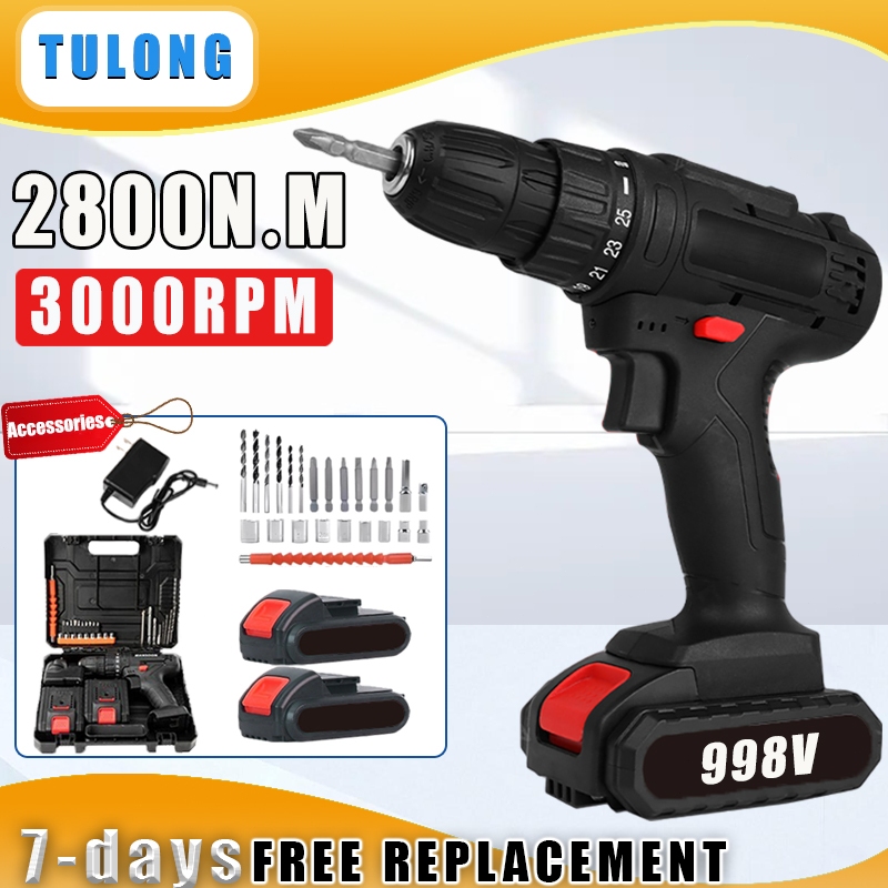 Cordless Drill Set Hand Drill 998V Portable Electric Drill Electric ...