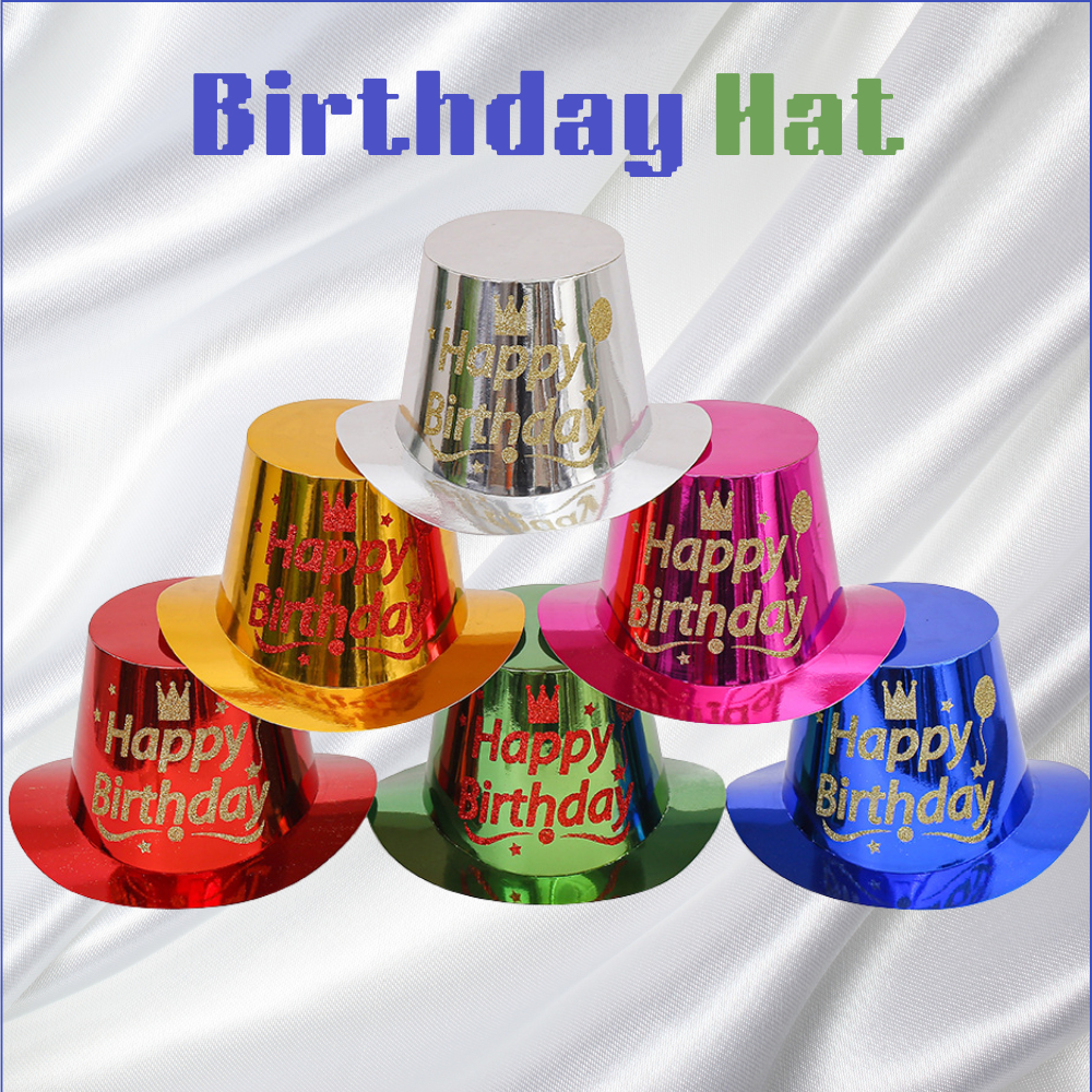Happy Birthday Foil Gentleman Top Hat — Colorful Party Hats for Kids ...