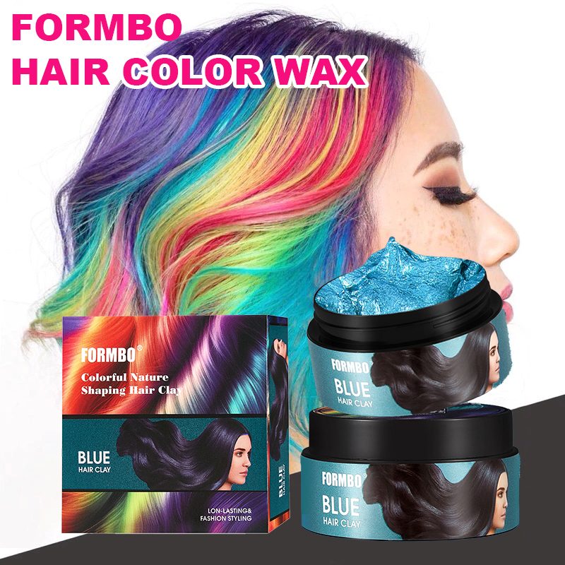 FORMBO Temporary Hair Color Wax Instant Washable Hair Dye Blue Golden ...
