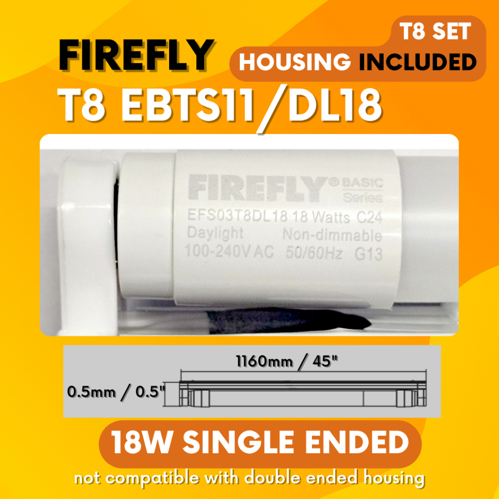 Firefly T8 T5 Tube only or Set Single or Double Ended 8w, 9w,16w,18w ...