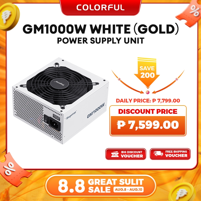 Segotep GM1000W Power Supply White Full Modular 80 Plus Gold Power ...