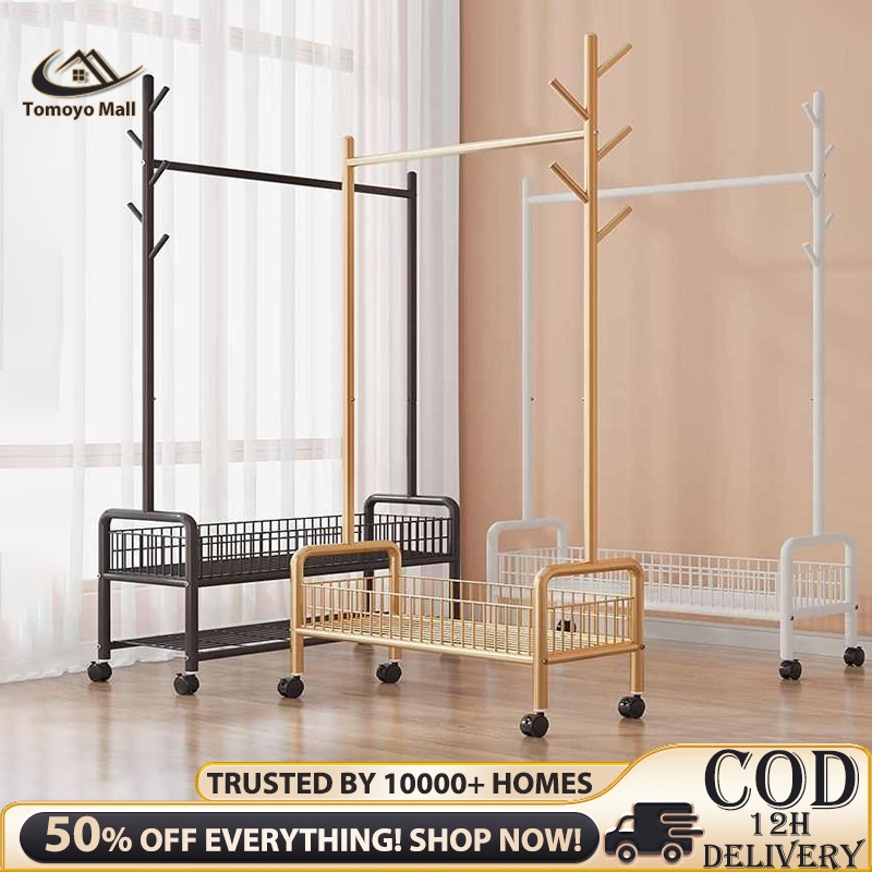 Metal Clothes Rack Stainless Steel Clothes Storage Rack With Wheels ...