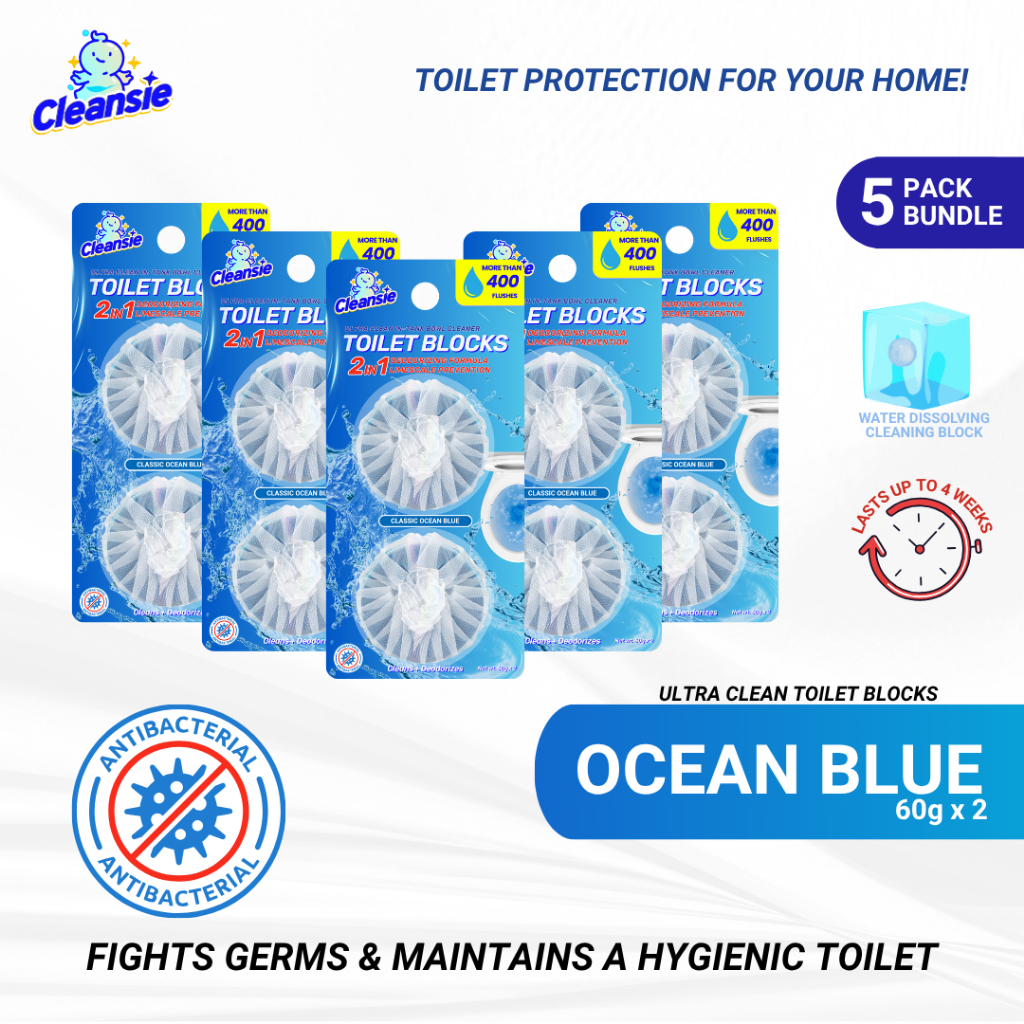 Value Pack Cleansie Powerful toilet block Cleaner 60g x 2 [5 pack ...