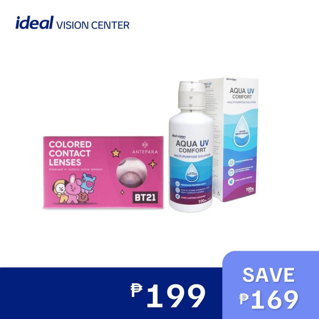 IRISH ROSE Antepara with BT21 Contact Lens 1 Box & Aqua UV Comfort ...