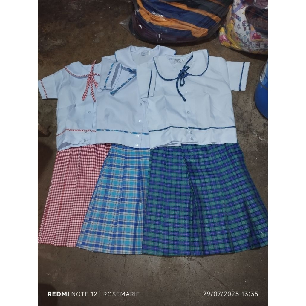 2-1 SET BLOUSE AND SKIRT SCHOOL UNIFORM KINDER TO GRADE 8 MAKAPAL ANG ...
