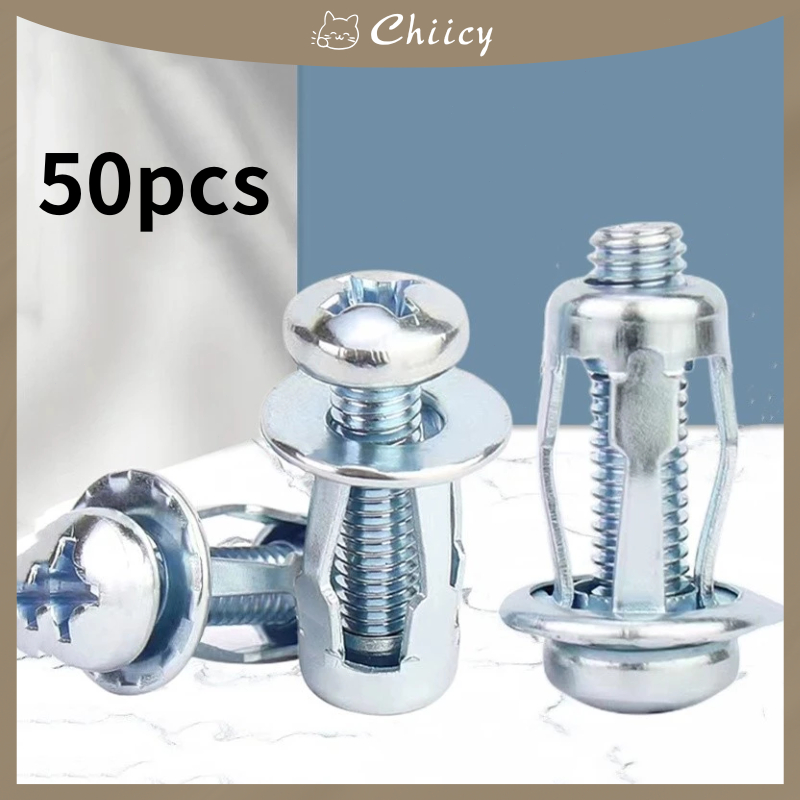 50Pcs Metal Screw Nuts Petal Rivet Lock Nuts M4/M5/M6 For Car License ...