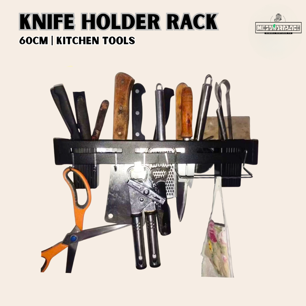 MegaMartPlace Knife Holder Rack 60CM Kitchen tools 60CM Wall Mounted ...
