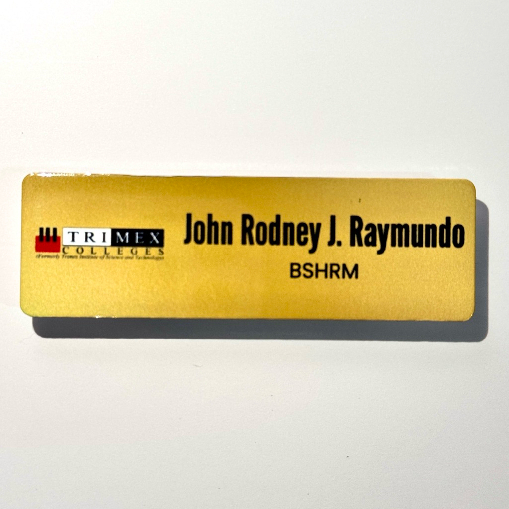 Customized Magnetic Metal Nametag | Nameplate | Name Badge | BSIT BSHRM ...