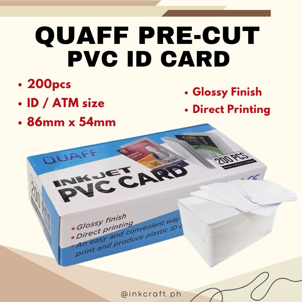 Quaff Printable PVC Pre-Cut ATM Size Cards for Direct ID Printing ...