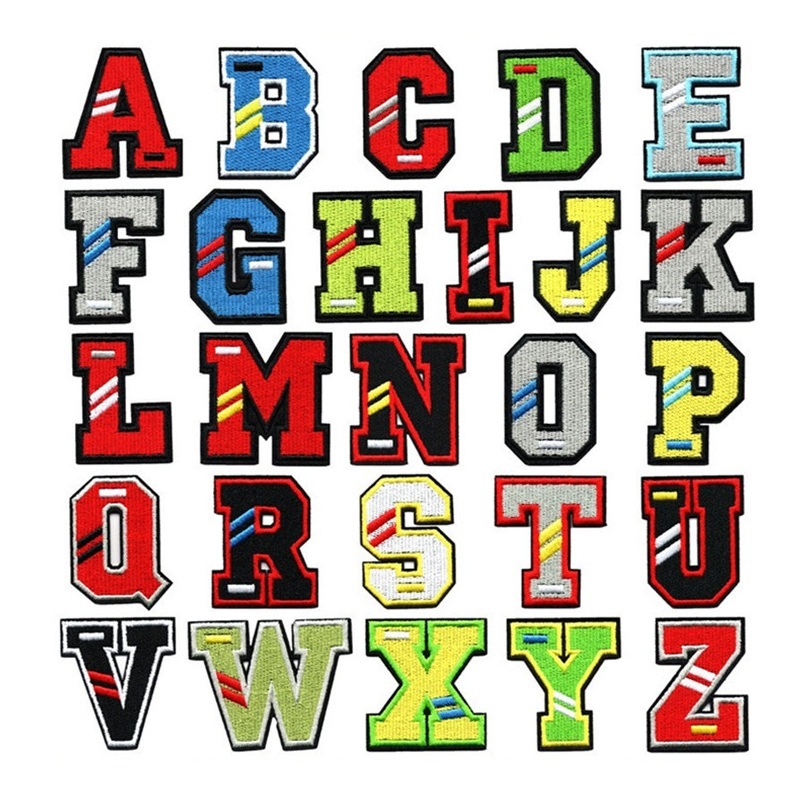 Fully Embroidered English Letters Patch stickers Iron patches cloth ...