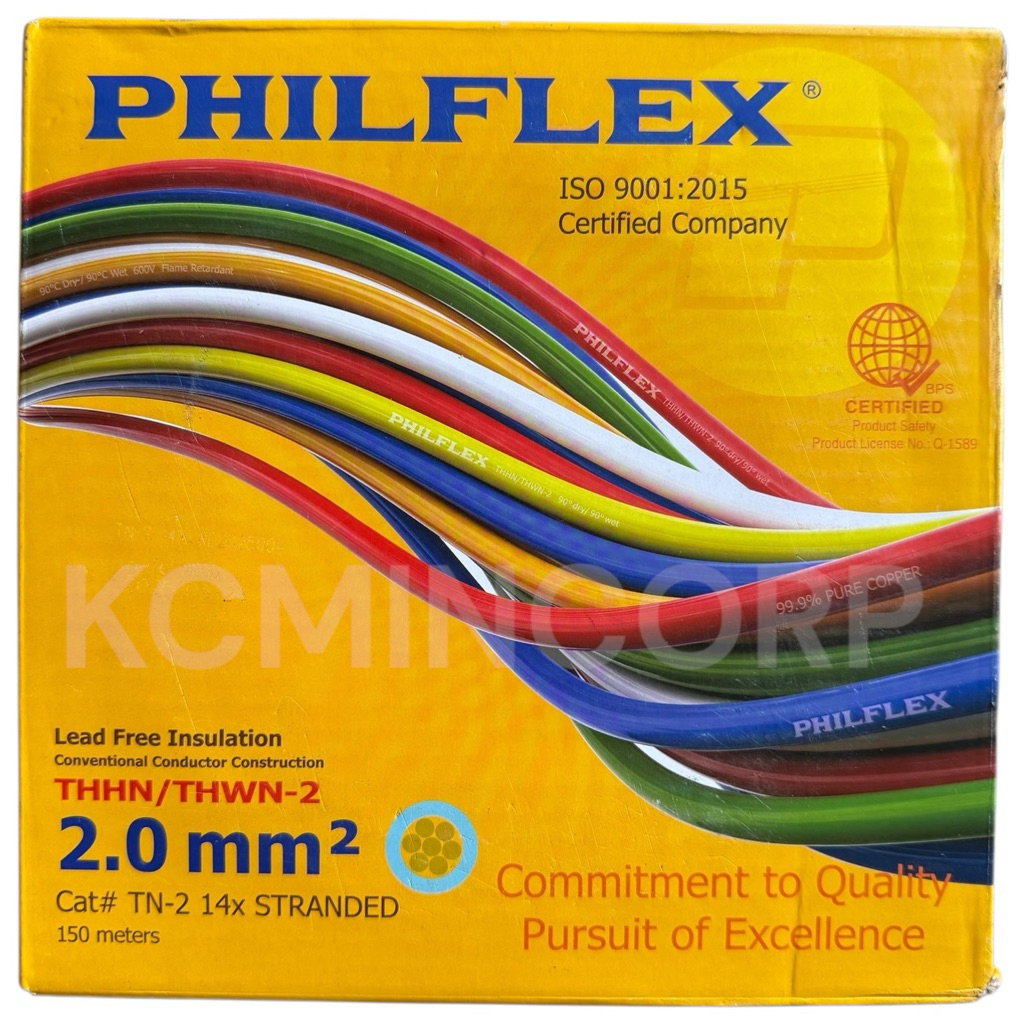 Philflex 2.0mm2-8.0mm2 THHN/THWN-2 Stranded Electrical Wire(150 meters ...