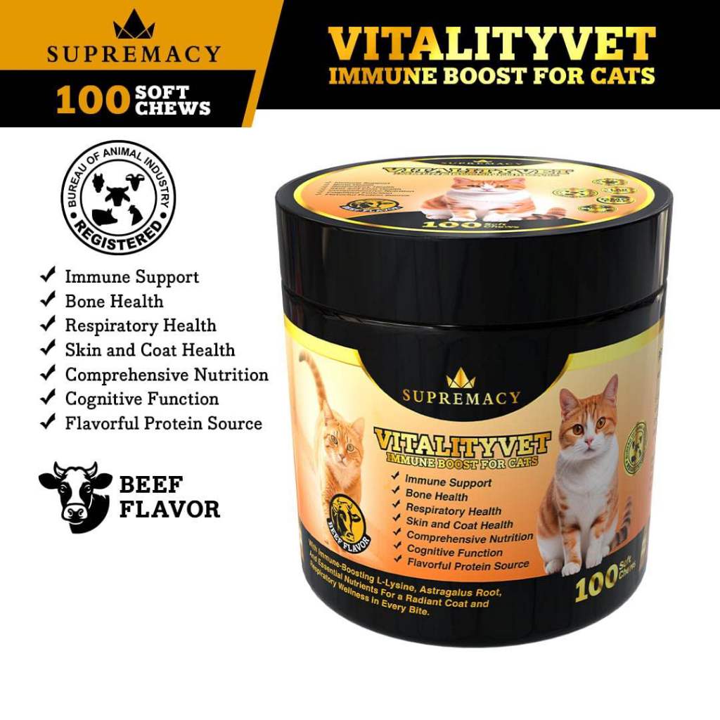 Supremacy Vitality Vet Immune Boost Cat Treats Skin & Coat Support ...